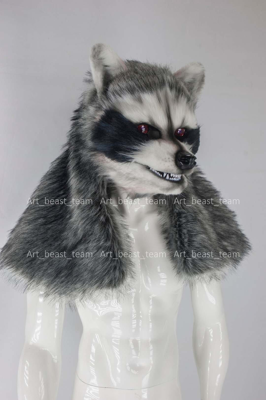 Racoon Headdress Mask Moving Jaw, Animal Friendly Racoon With Bottom ...