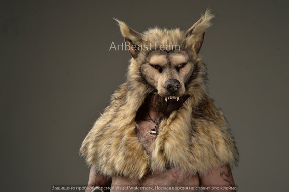 Werewolf Headdress Brown Werewolf Mask Brown Wolf Mask - Etsy