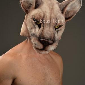 Handmade White Puma Headdress, Animal Friendly Mask - Etsy