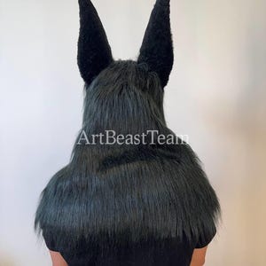 Red-eyed Werewolf Headdress: Animal-friendly Black Wolf Mask - Etsy