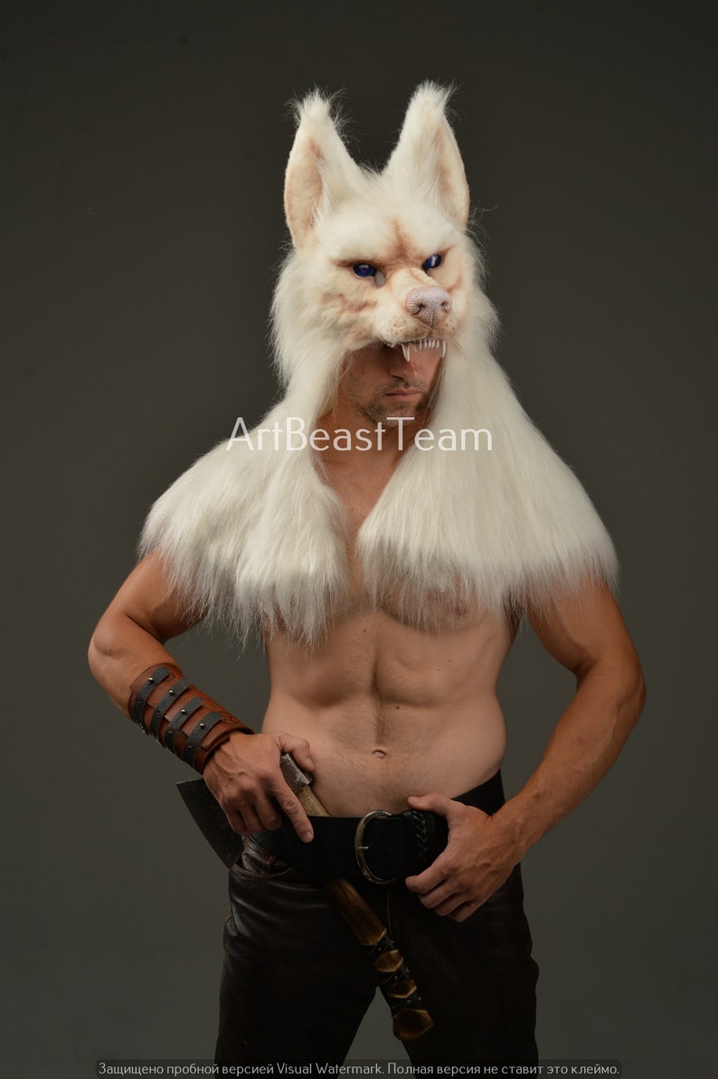 Werewolf Headdress White Werewolf Mask White Wolf Mask - Etsy