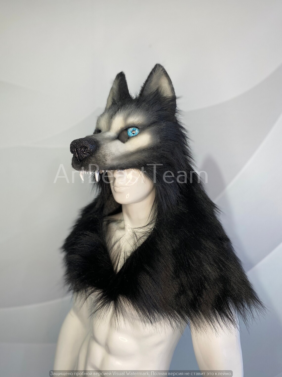 Werewolf Blue EYES Headdress Black Werewolf Mask Black Wolf - Etsy