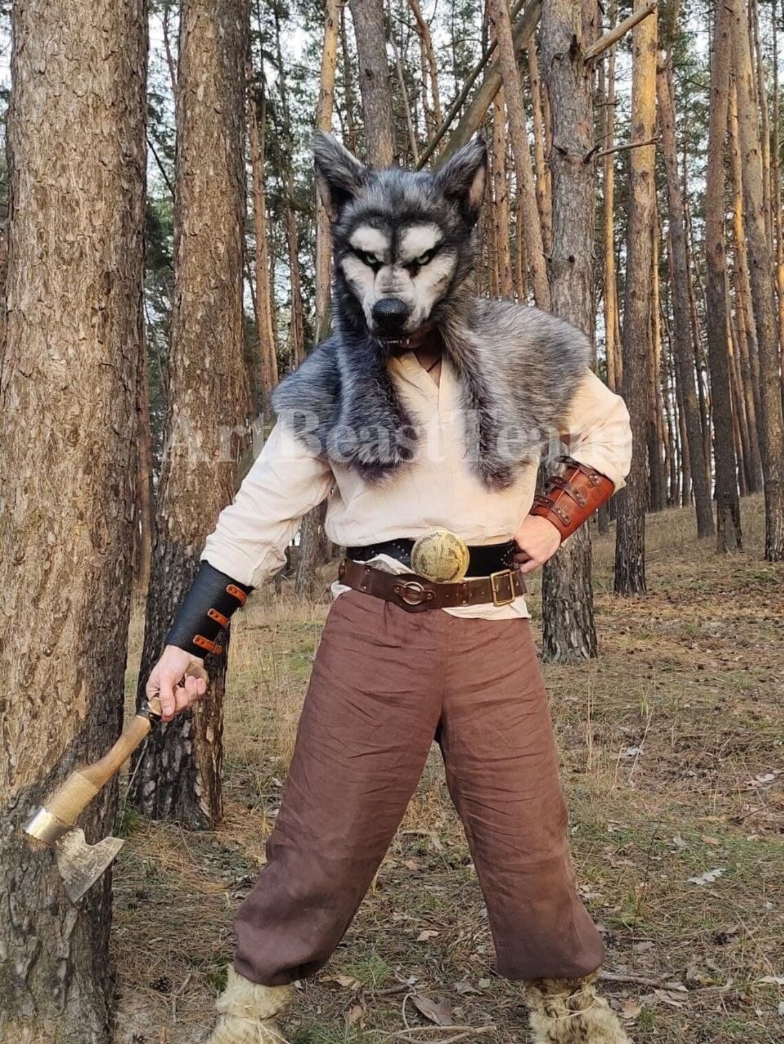 Werewolf Headdress Gray Werewolf Mask Gray Wolf Mask Animal - Etsy