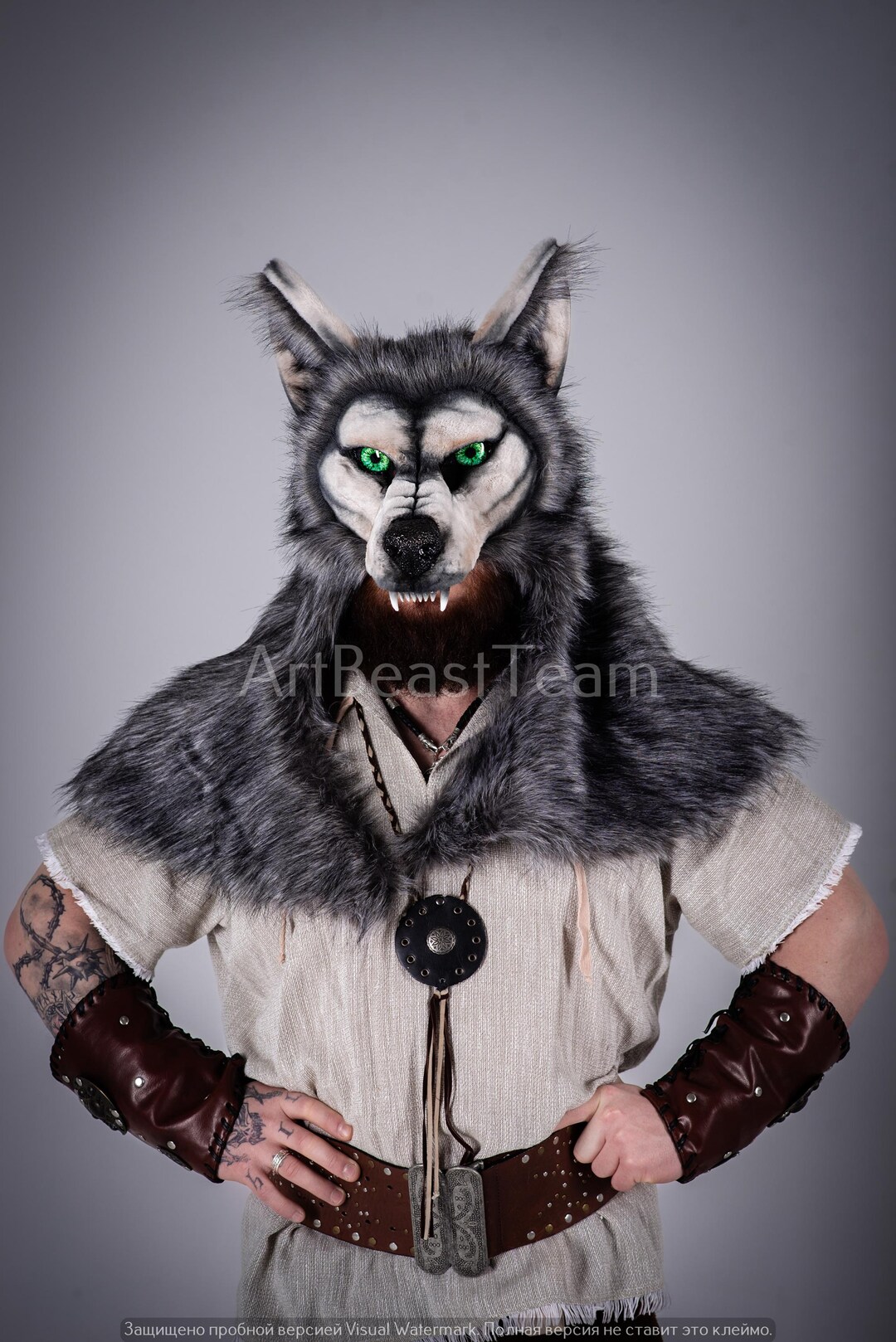 Werewolf Headdress, Gray Werewolf Mask, Gray Wolf Mask, Animal Friendly ...