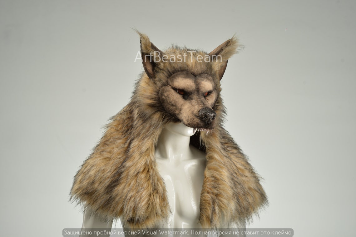 Werewolf Headdress Brown Werewolf Mask Brown Wolf Mask - Etsy