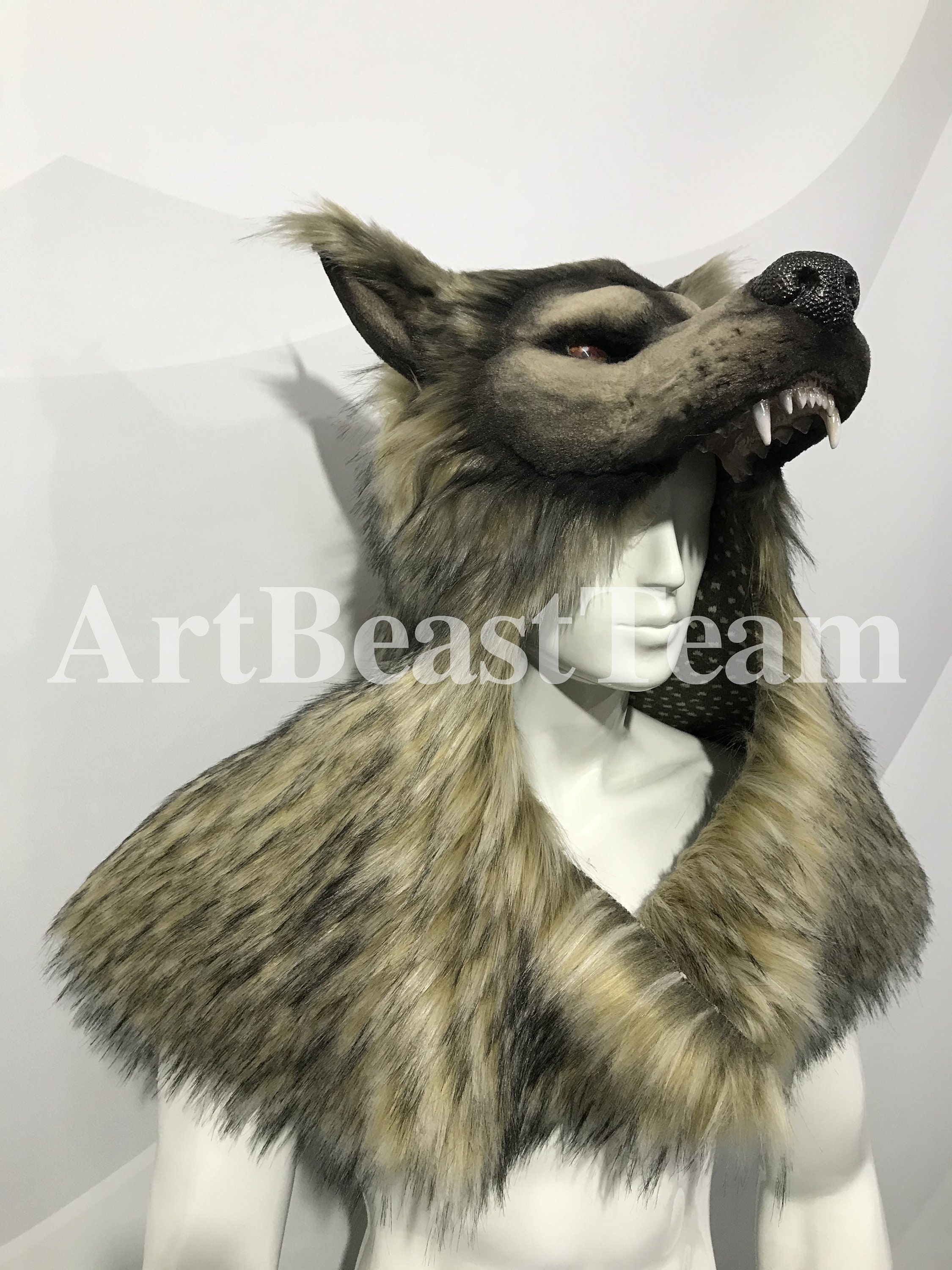 Werewolf Headdress brown werewolf mask brown wolf mask | Etsy