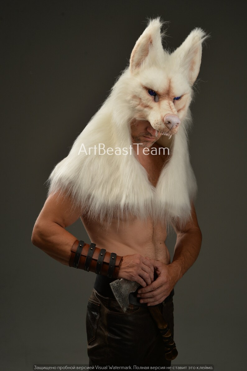 Werewolf Headdress White Werewolf Mask White Wolf Mask - Etsy