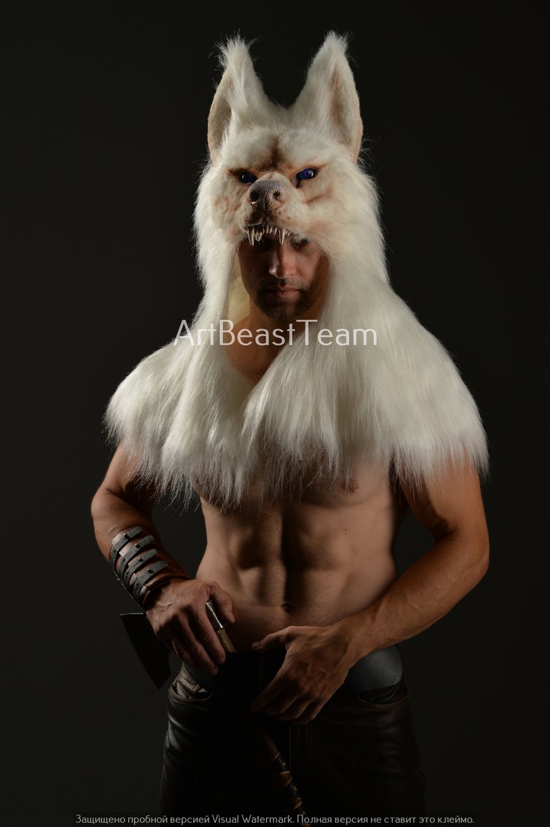 Werewolf Headdress White Werewolf Mask White Wolf Mask - Etsy