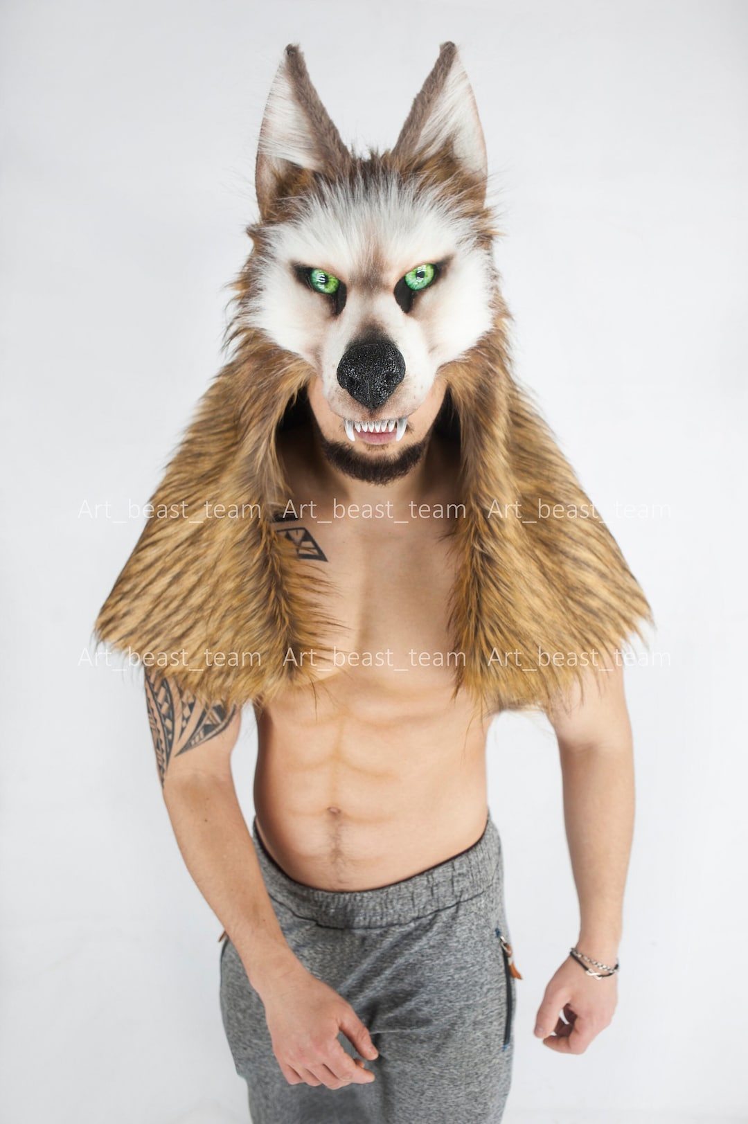 Handmade Brown Werewolf Headdress, Animal Friendly Wolf Mask - Etsy