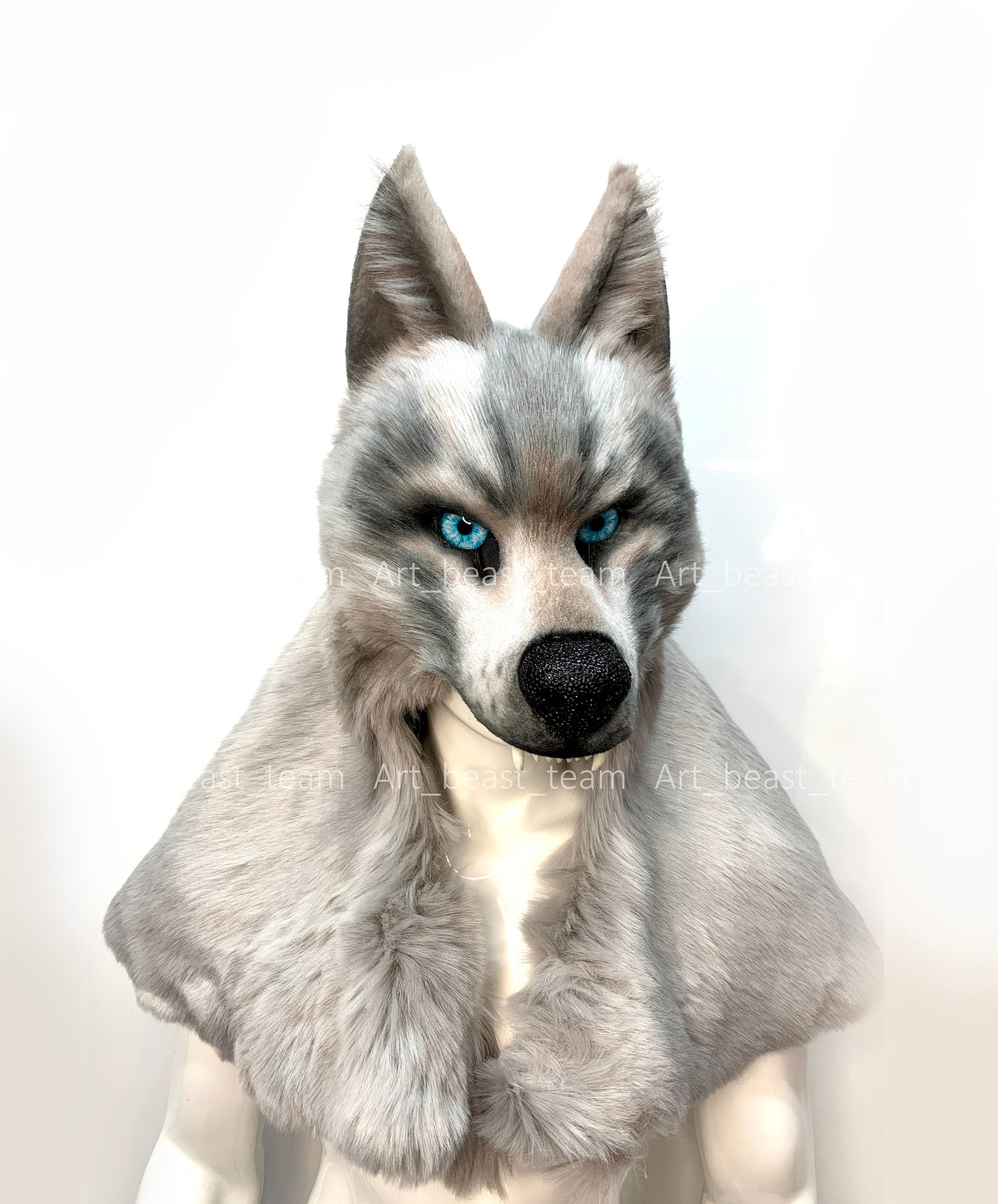 Gray Werewolf Headdress Werewolf Mask Gray Wolf Mask Animal - Etsy