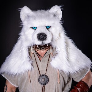 Polar White Snow Bear Headdress, White Bear Mask, Animal Friendly ...