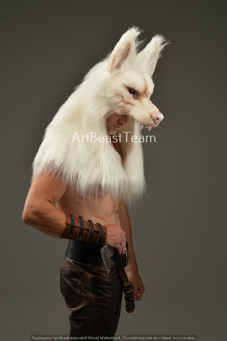 Werewolf Headdress White Werewolf Mask White Wolf Mask - Etsy