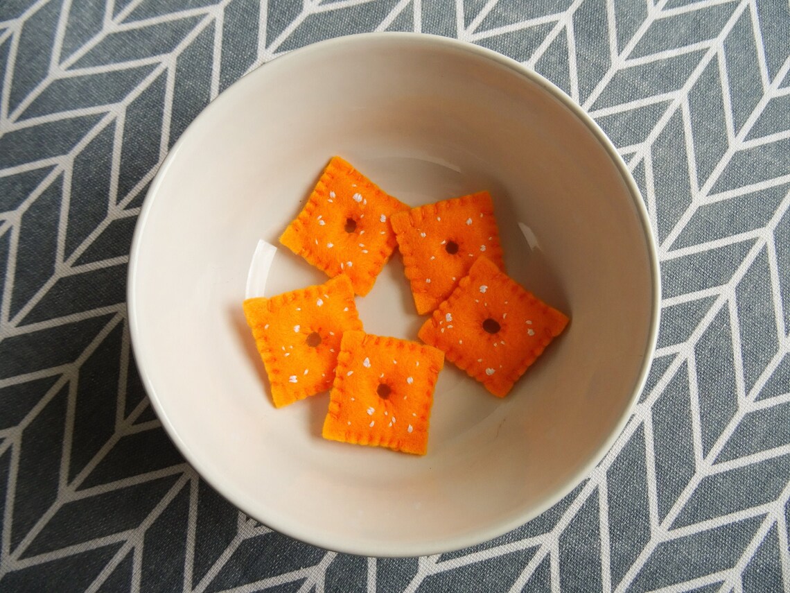 Felt Cheez-it Handmade Fake Food Hand Sewn Cheese Cracker | Etsy