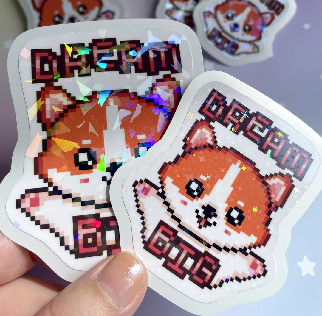 Pixel Vinyl Sticker, Glossy or Holographic, Easy-peel, Motivational ...