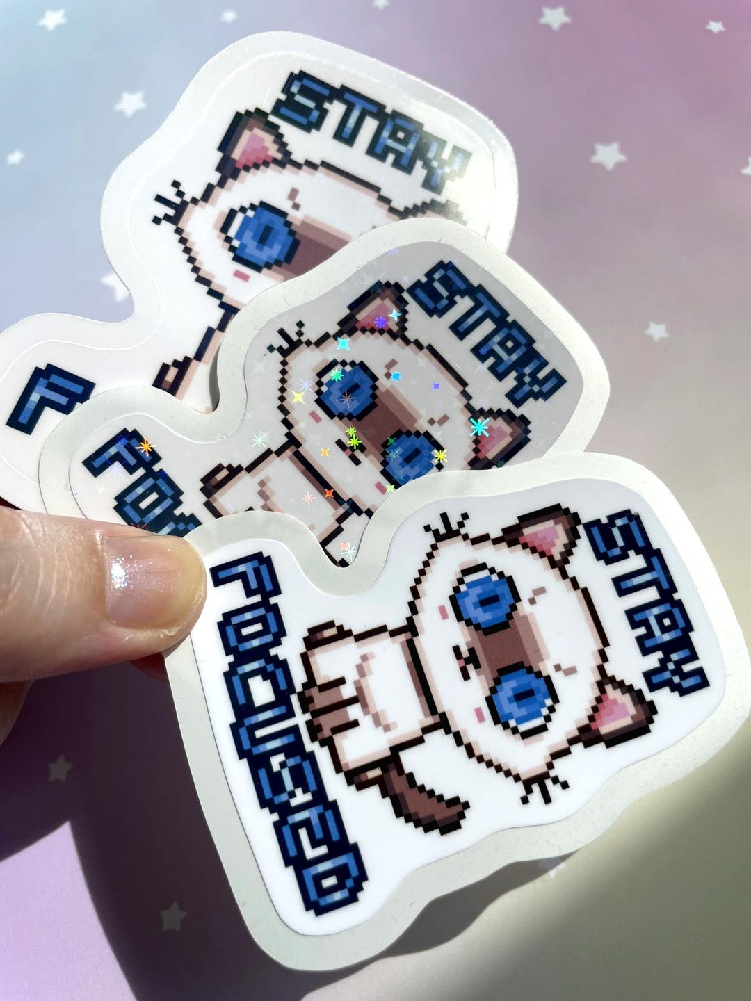 Pixel Vinyl Sticker, Glossy or Holographic, Easy-peel, Motivational ...