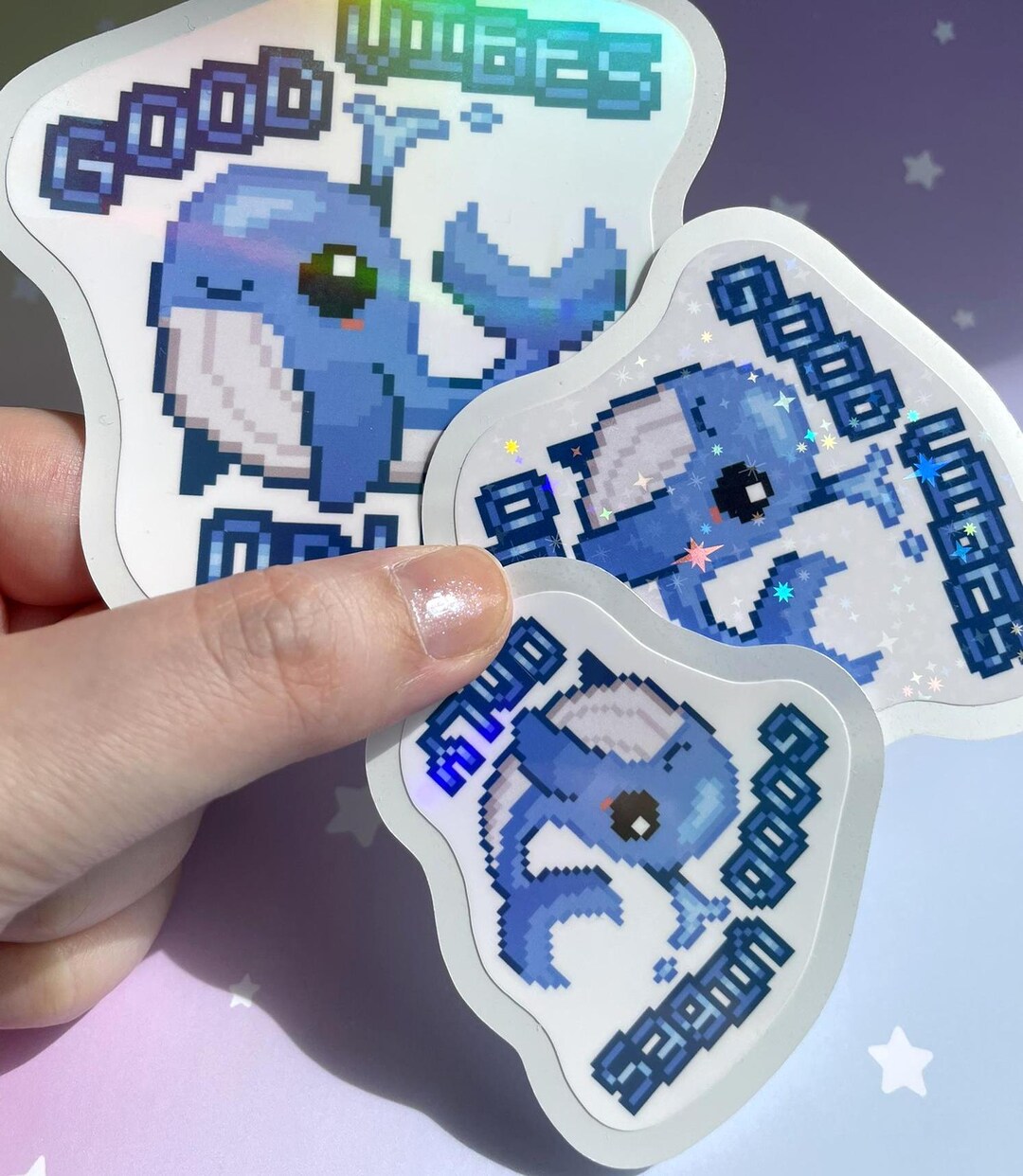 Pixel Vinyl Sticker, Glossy or Holographic, Easy-peel, Motivational ...