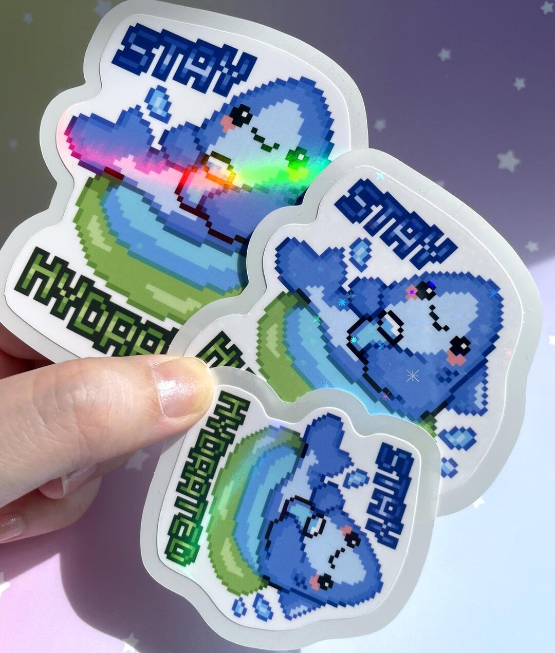 Pixel Vinyl Sticker, Glossy or Holographic, Easy-peel, Motivational ...