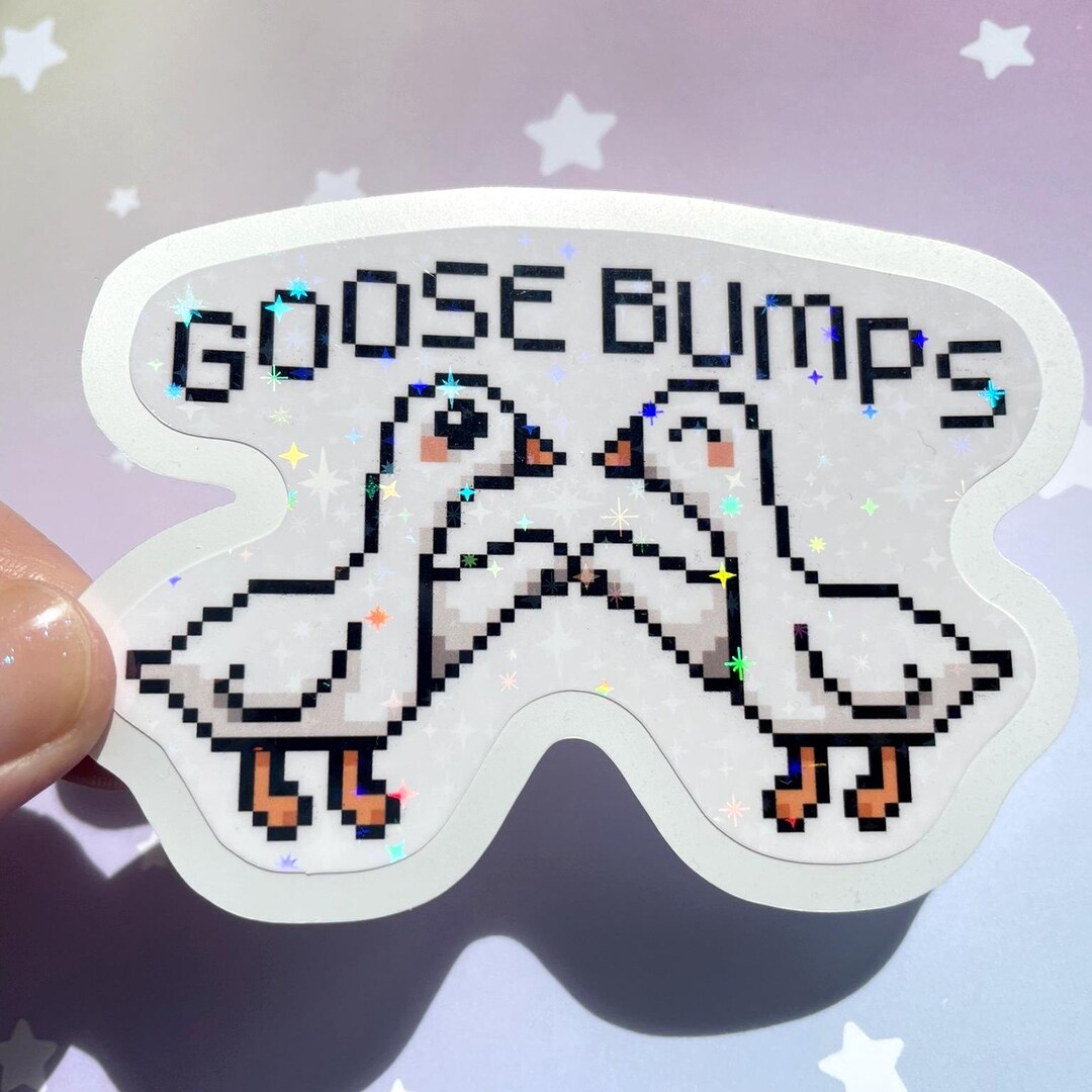 Pixel Vinyl Sticker, Glossy or Holographic, Easy-peel, "goose Bumps ...