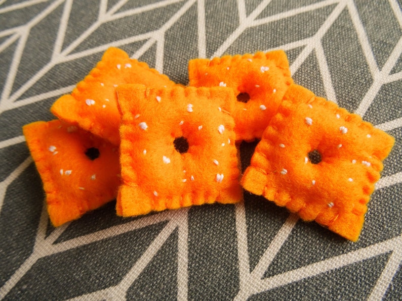 Felt Cheez-it Handmade Fake Food Hand Sewn Cheese Cracker | Etsy
