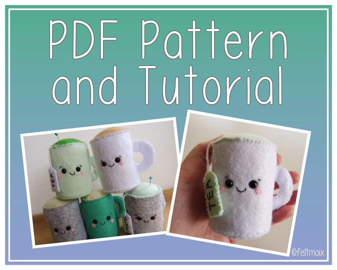 PDF Pattern Digital Download, Cute Teacup Felt Ornament Pincushion ...