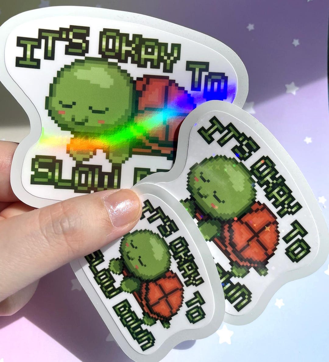 Pixel Vinyl Sticker, Glossy or Holographic, Easy-peel, Motivational "it ...