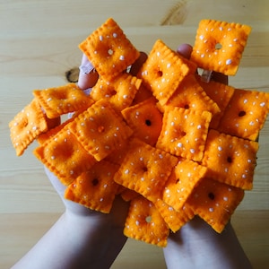Felt Cheez-it Handmade Fake Food Hand Sewn Cheese Cracker Snack Gift - Etsy