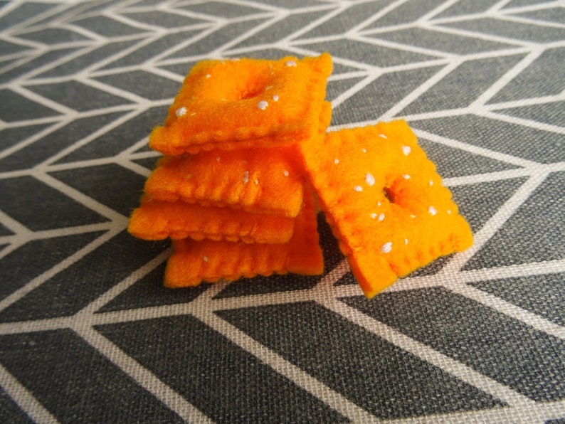 Felt Cheez-it Handmade Fake Food Hand Sewn Cheese Cracker | Etsy