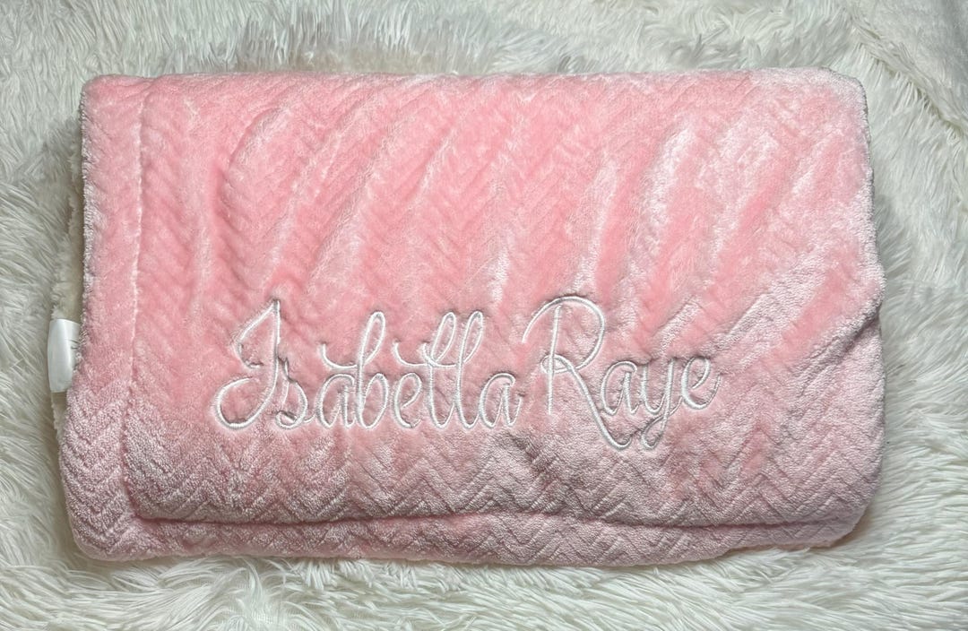 Girl Embroidered Plush Baby Blanket - Etsy