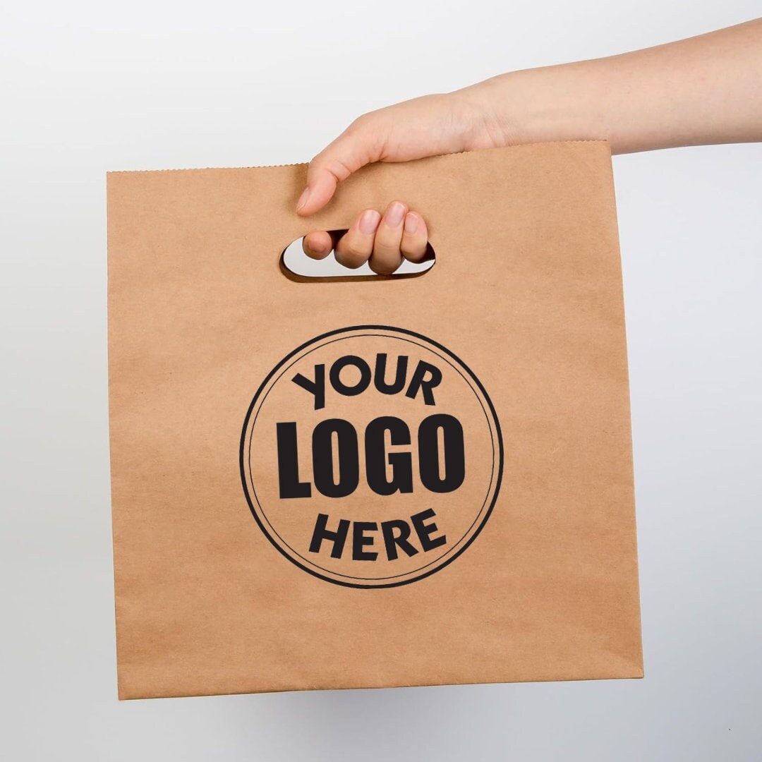 Custom Printed Kraft Paper Bags: Personalized Logo Retail Shopping Bags ...