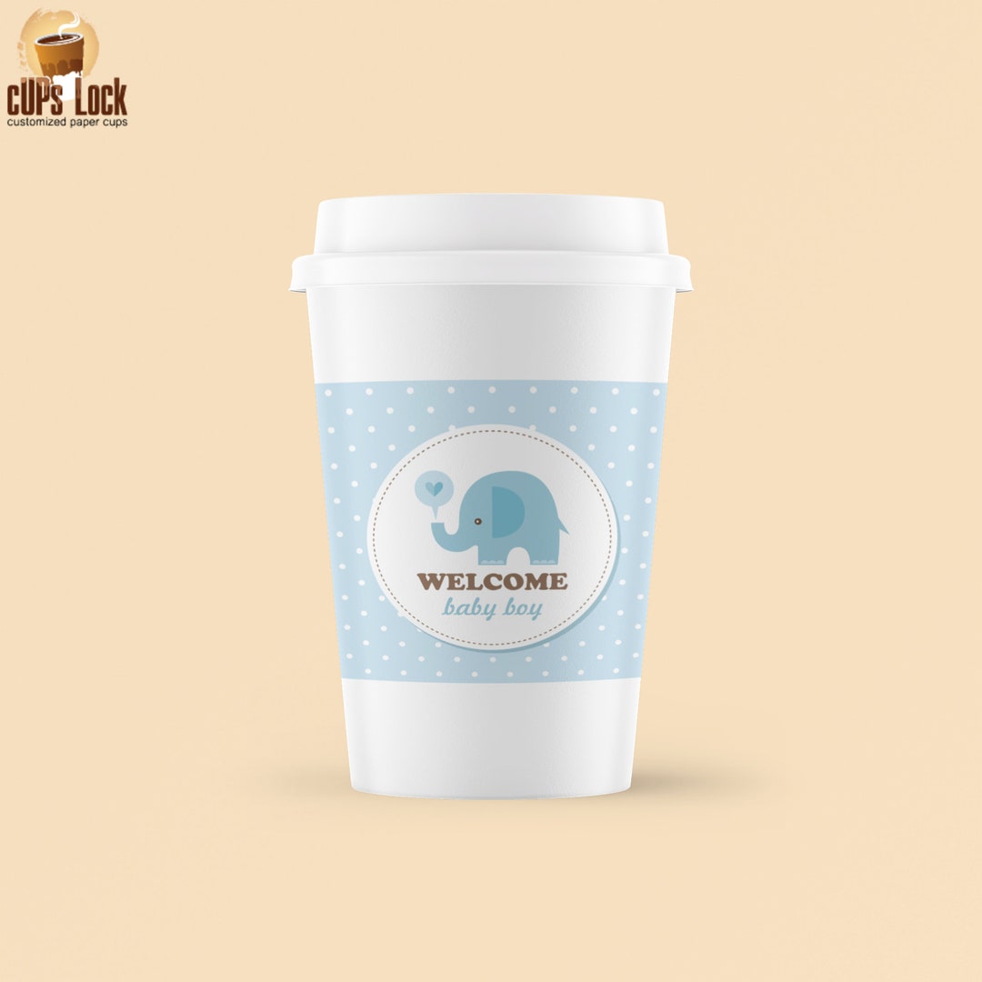 Baby Shower Paper Cups: Elephant Welcome Design, Set of 24 - Etsy