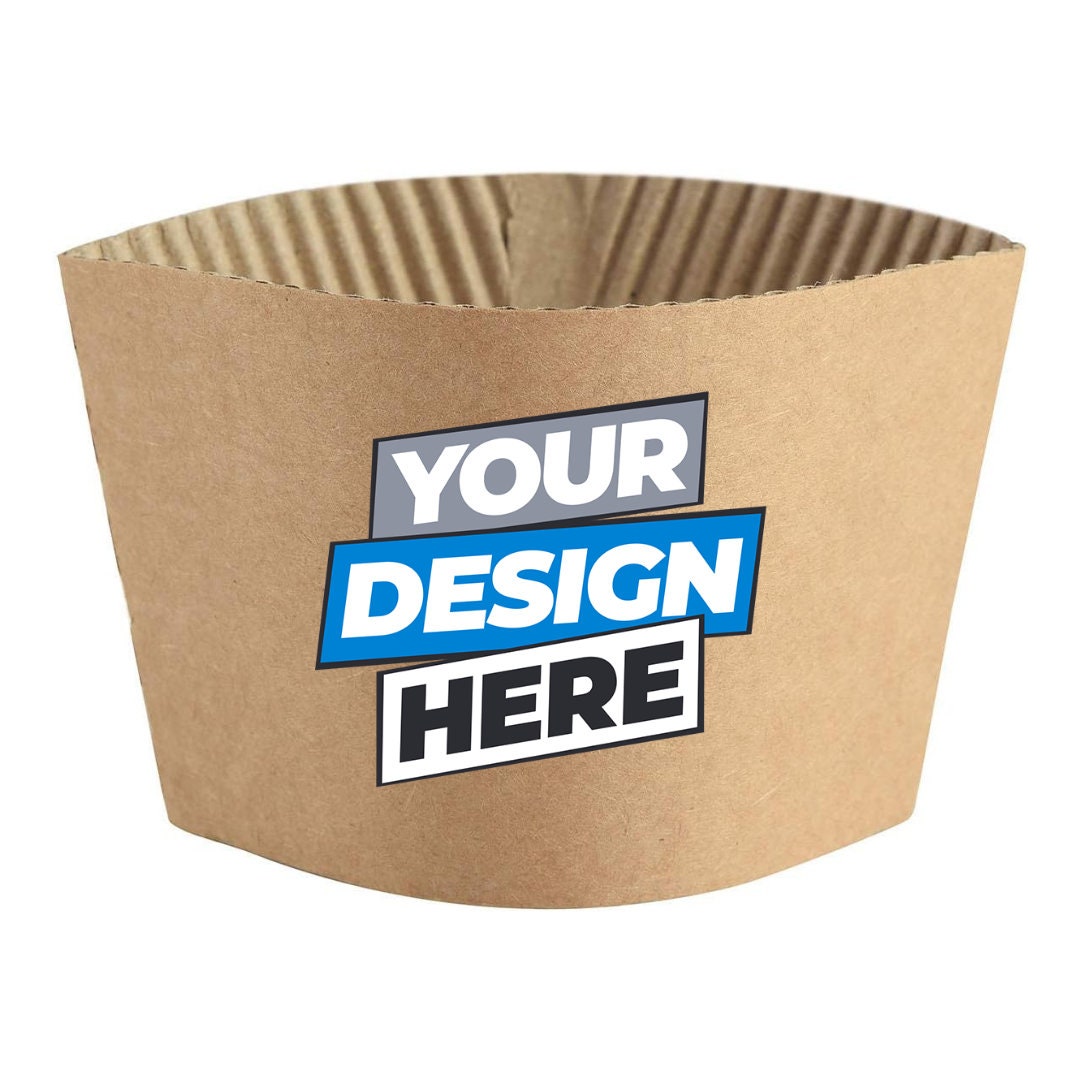 Custom Traditional Kraft Cup Sleeves, Personalized Coffee Cup Sleeve 12 ...