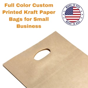 Custom Printed Kraft Paper Bags: Personalized Logo Retail Shopping Bags ...