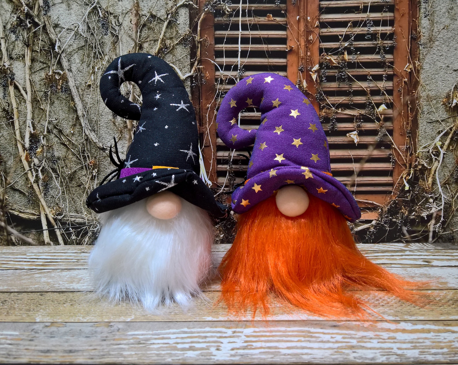 A pair of Witch gnomes Halloween decoration gnome Halloween | Etsy