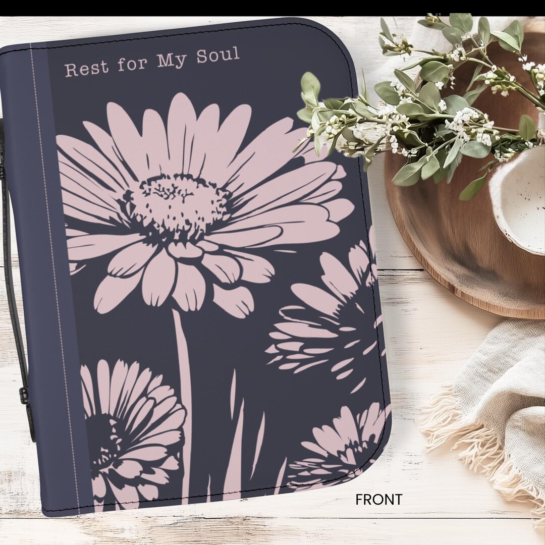 Bible Cover, Daisy Print Carrying Case, Pretty Christian Flower Study ...