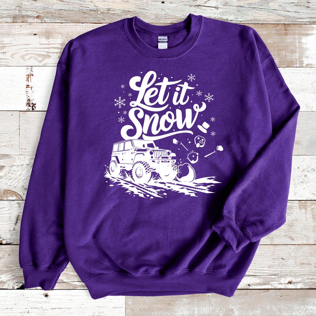 Let It Snow Off-road Hitting a Snowman Winter Fun Christmas Jeep ...
