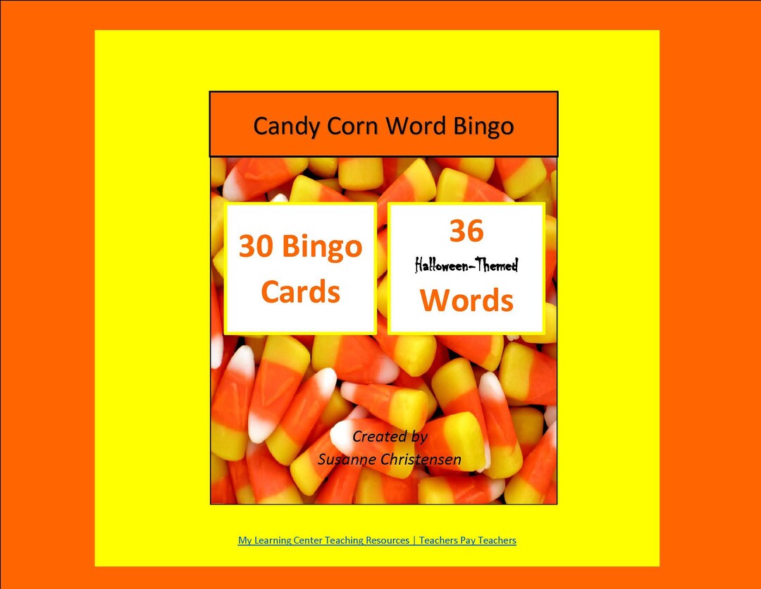 Halloween Candy Corn Word Bingo Digital Download - Etsy
