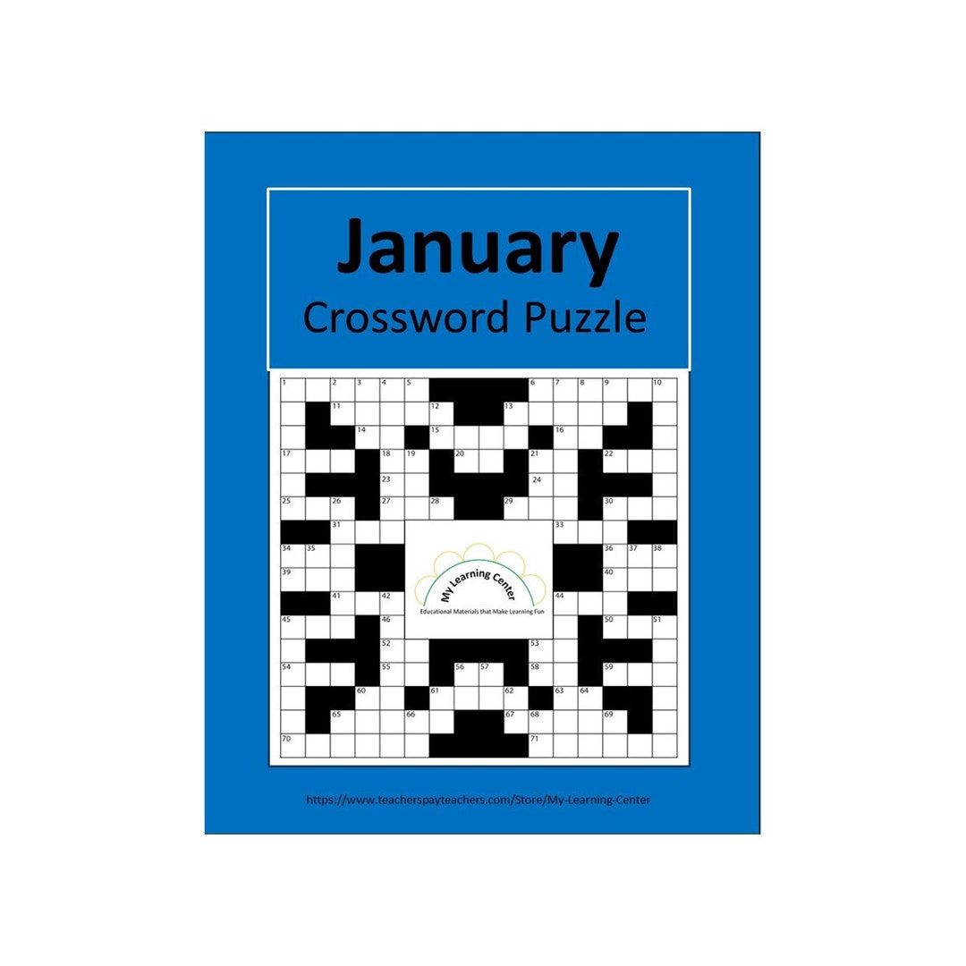 January Crossword Puzzle Middle and Highschool Students - Etsy