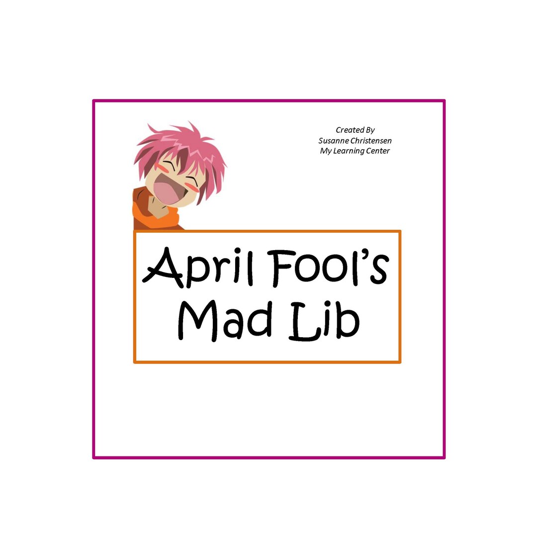 April Fools Mad Lib - Etsy