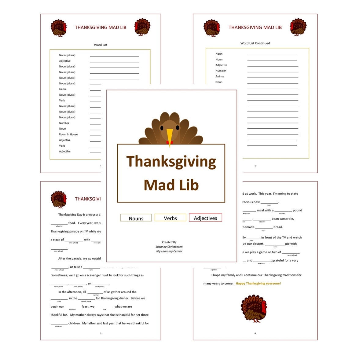 Mad Libs for Fall 4 A Day at the Orchard, High School Football ...