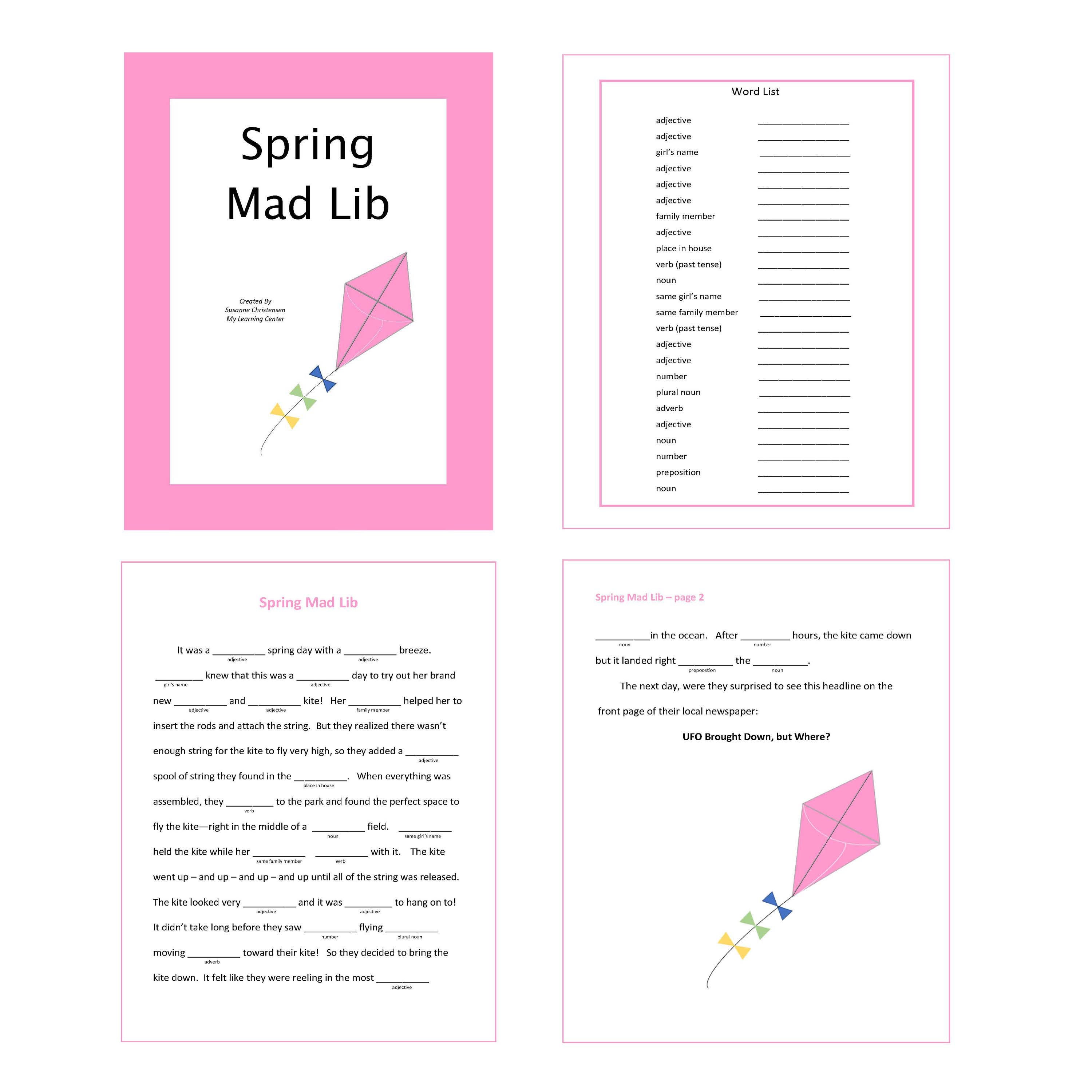 Mad Libs for All Seasons: Spring, Summer, Fall, Winter - Etsy