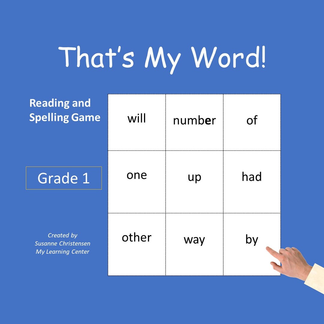 That's My Word Reading and Spelling Game for Grade 1 Digital Download ...