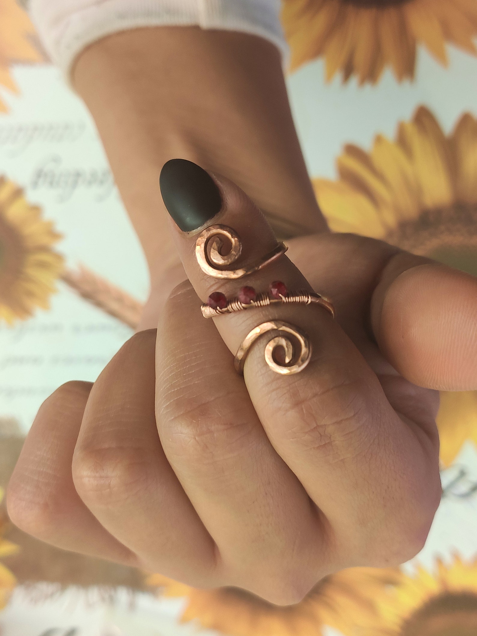 Arthritis Finger Splint Ring Hammered Textured Rings EDS - Etsy