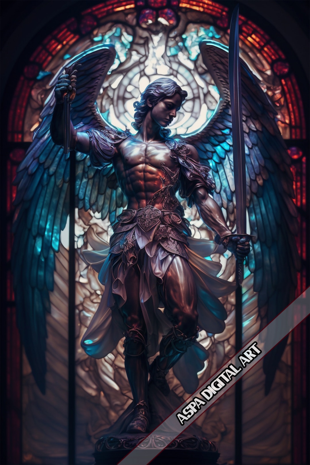 Digital Art Archangel Michael Saint Michael the Archangel - Etsy