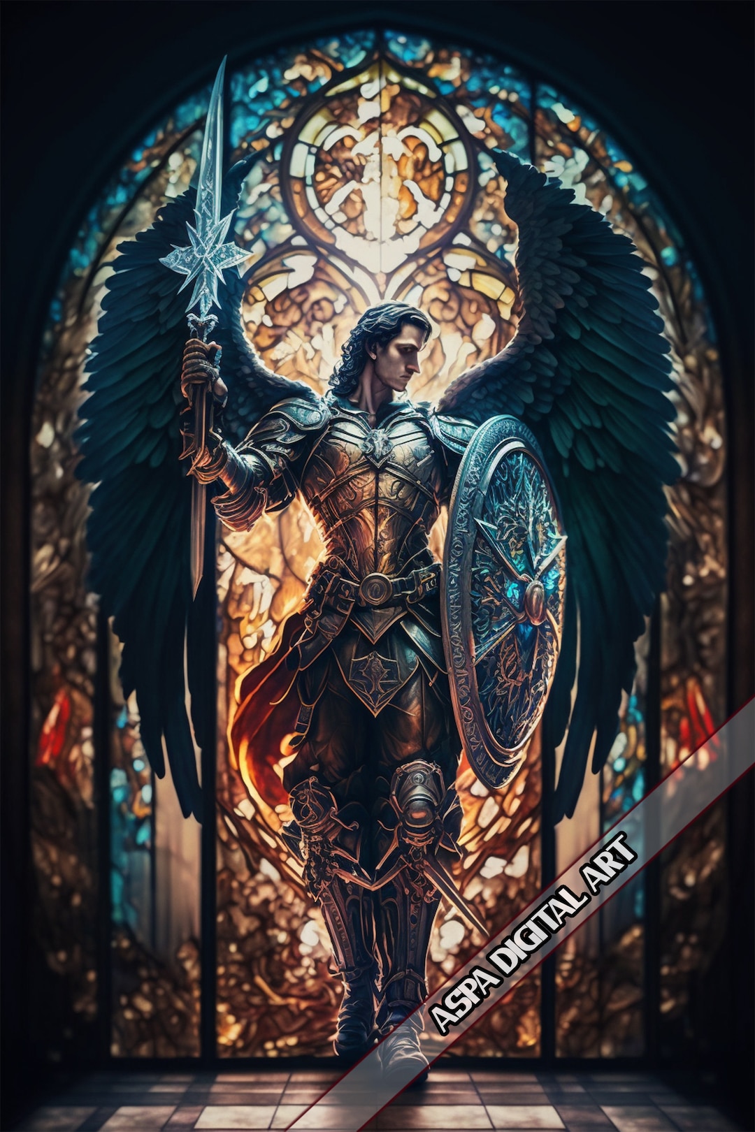 Archangel Michael Warrior Angel Digital Art Biblical Armor - Etsy