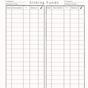 Sinking Funds Tracker Letter Size Financial Planner - Etsy