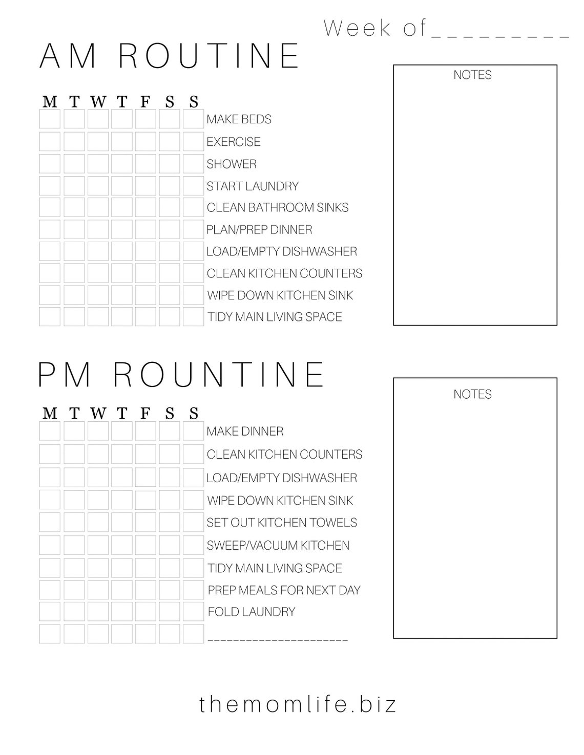 AM PM Routine Chore Tracker - Etsy