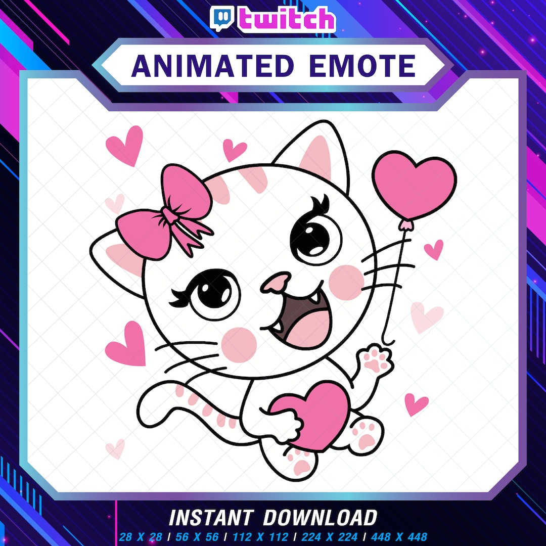 Animated Twitch Emote, Cute Kitty Emote, Animated Emote, Twitch Emote ...