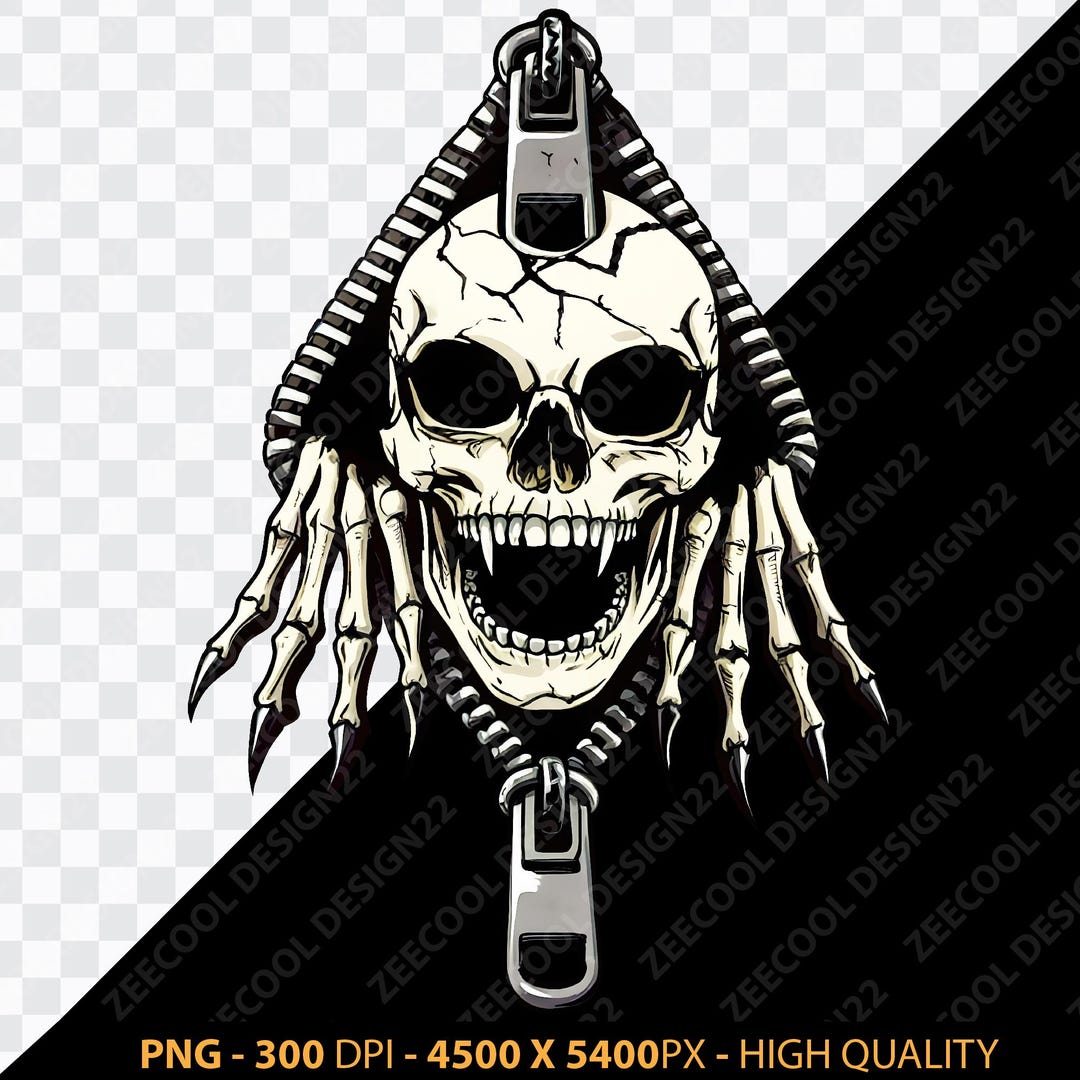Skull Rip Open Zipper Shirt PNG, Skull Rip Open Shirt Png, Skull Png ...