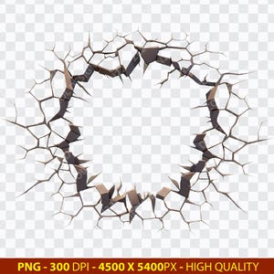3D Cracked Wall PNG, 3D Hole in Cracked Wall Png, Cracked Wall Png ...