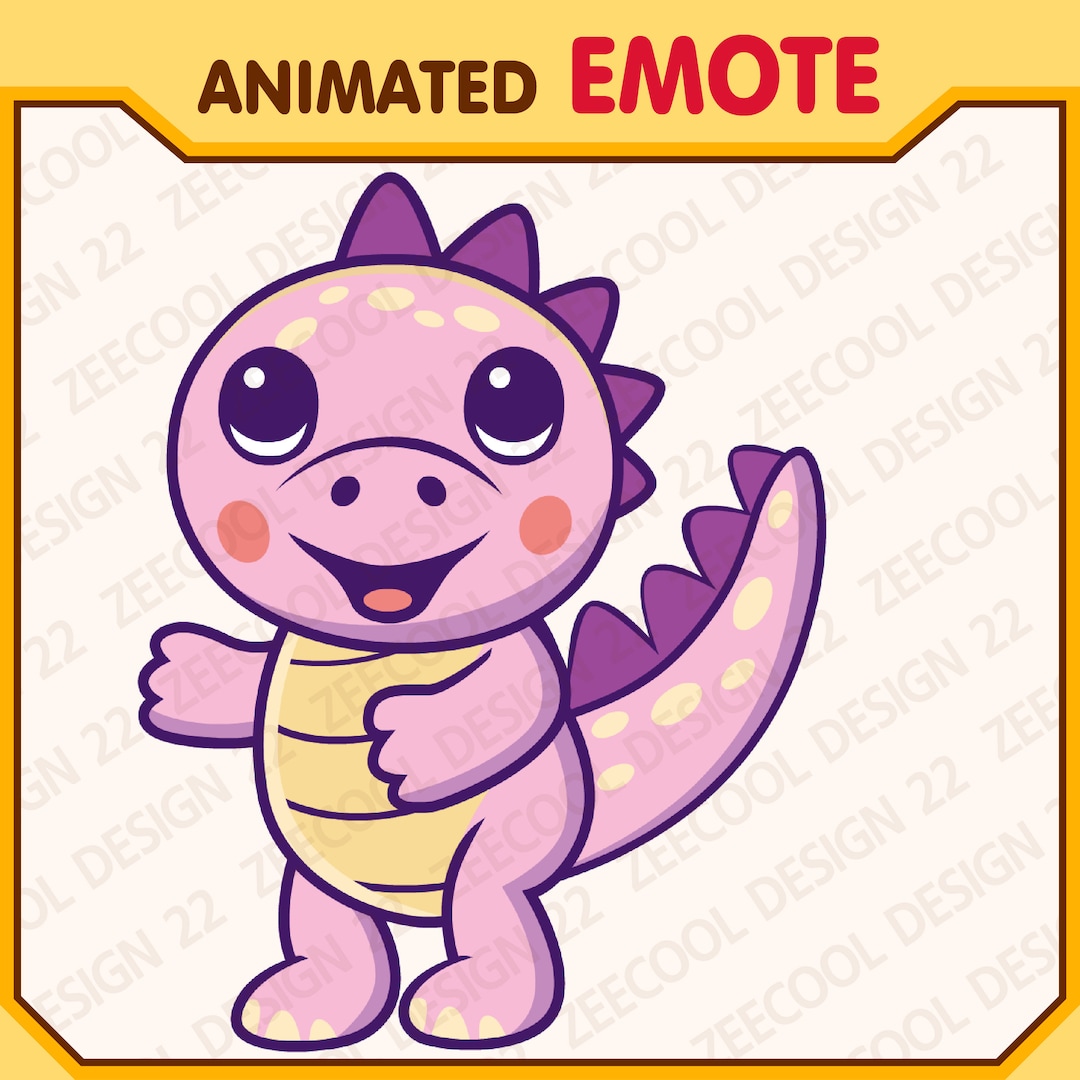 Animated Twitch Emote, Dancing Dinosaur Emote, Pink Dino Emote, Cute ...